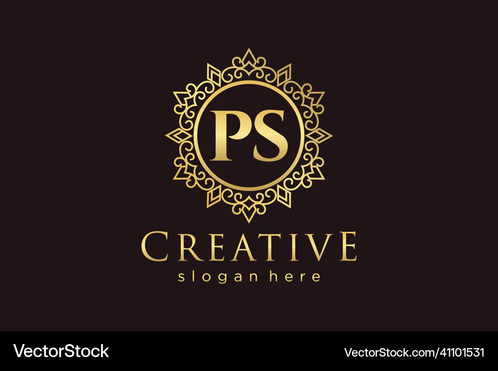 Ps initial letter luxury calligraphic feminine Vector Image