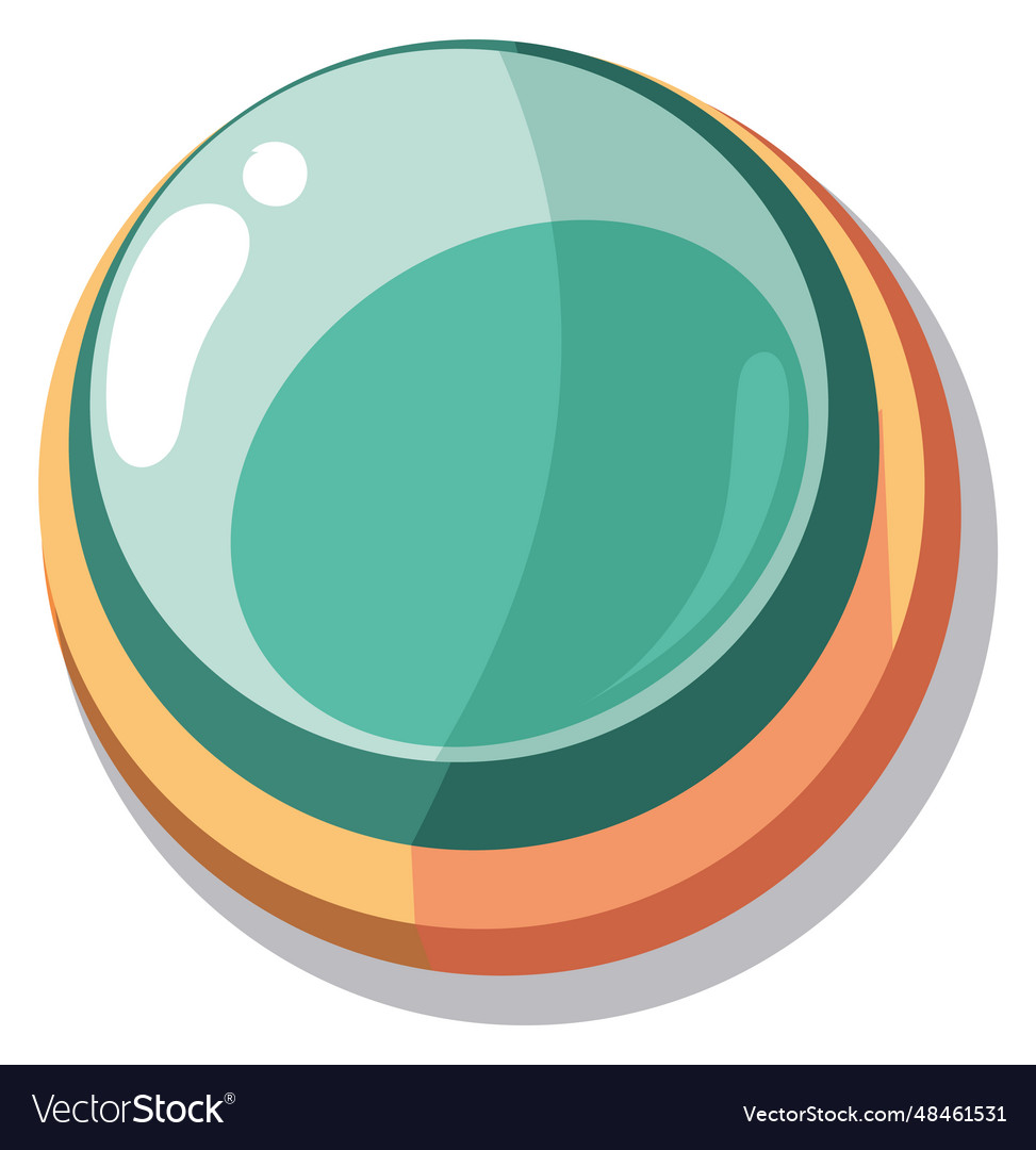 Round glossy button green cartoon game ui Vector Image