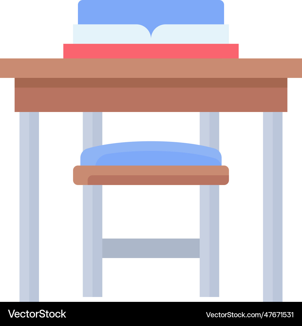 School chair and table icon high related Vector Image