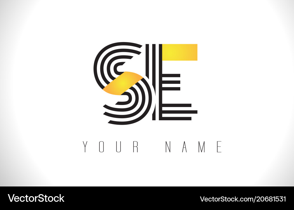 Se black lines letter logo creative line letters Vector Image
