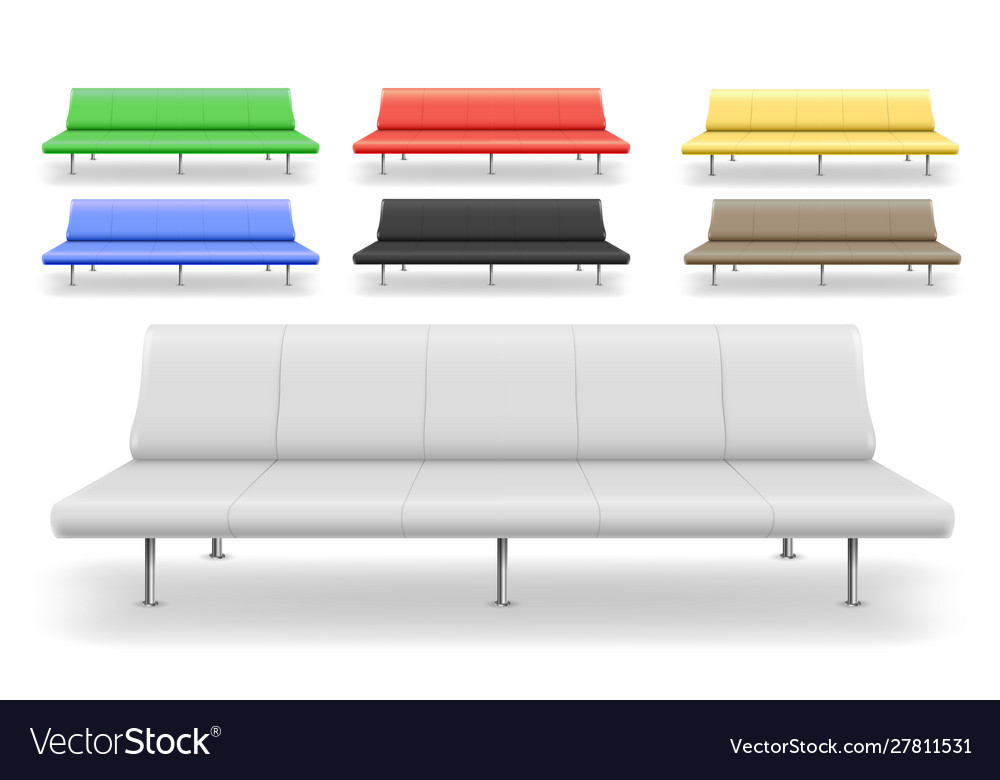 Set different sofas benches Royalty Free Vector Image