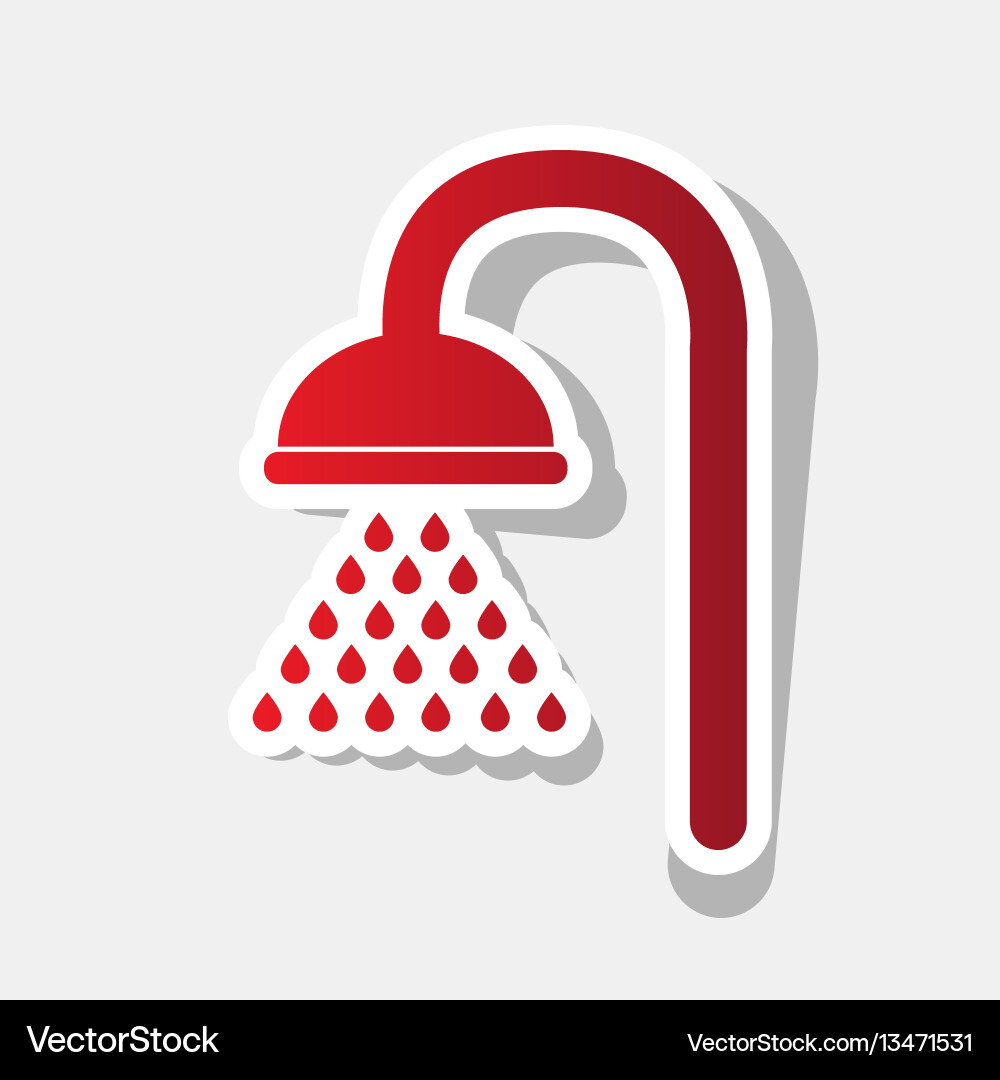Shower sign new year reddish icon Royalty Free Vector Image