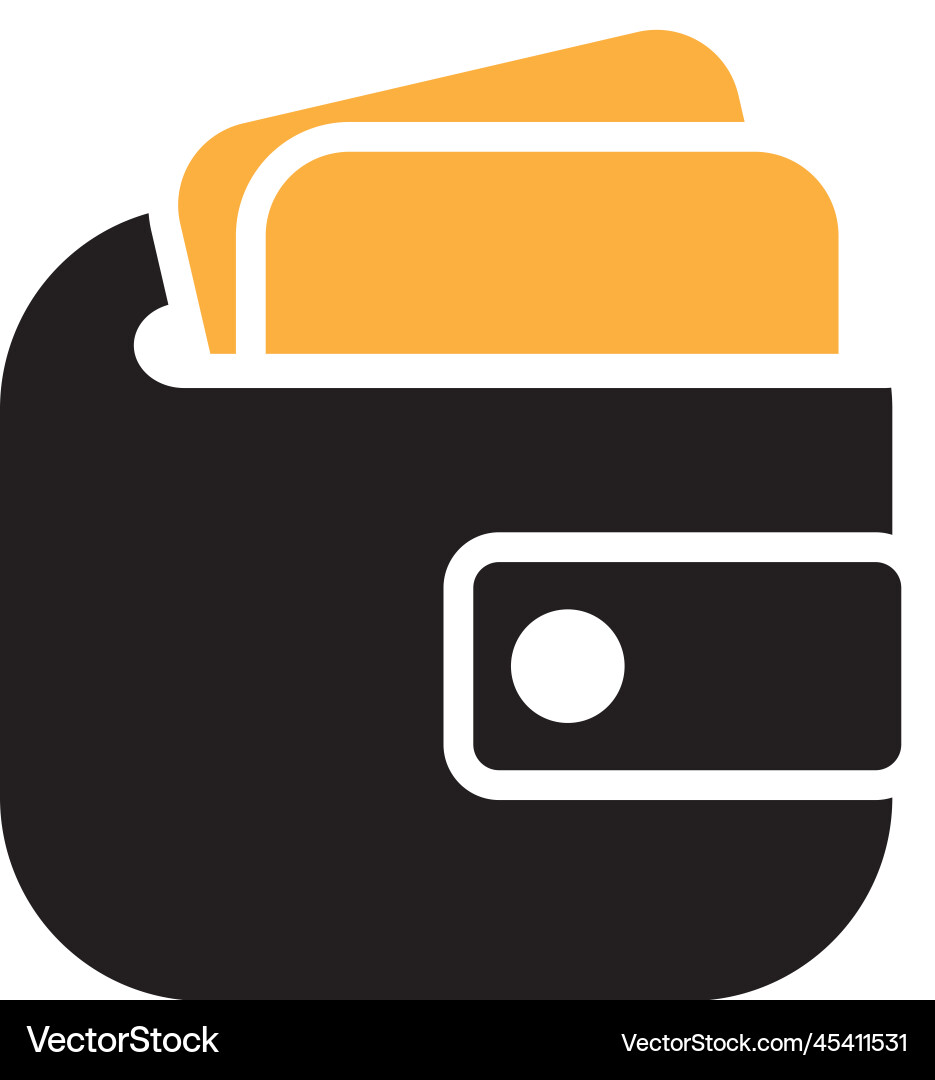 Wallet line icon ui and button pay sign Royalty Free Vector