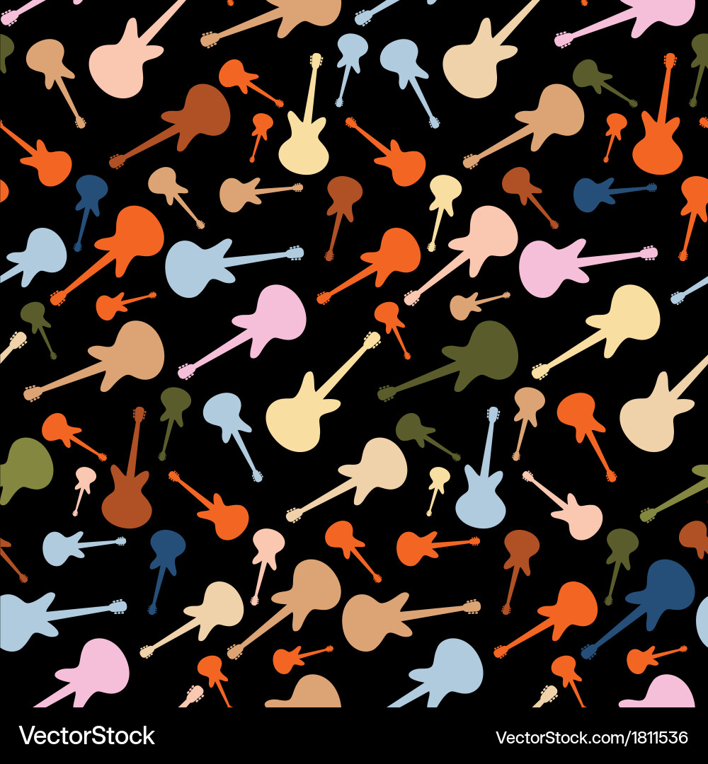 Abstract black retro seamless music background Vector Image
