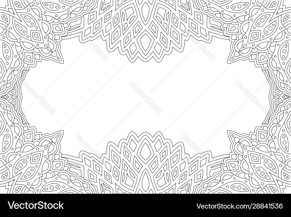 Art for coloring book page with abstract border Vector Image