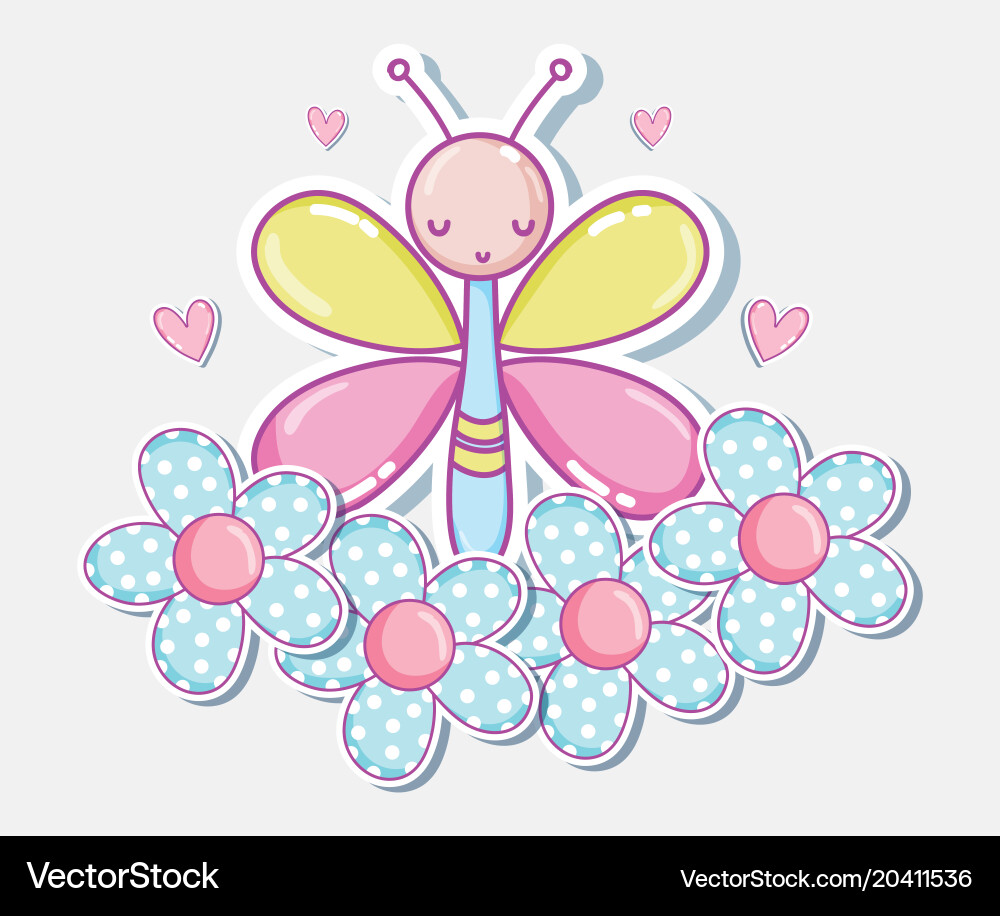 Beautiful butterfly cartoon Royalty Free Vector Image