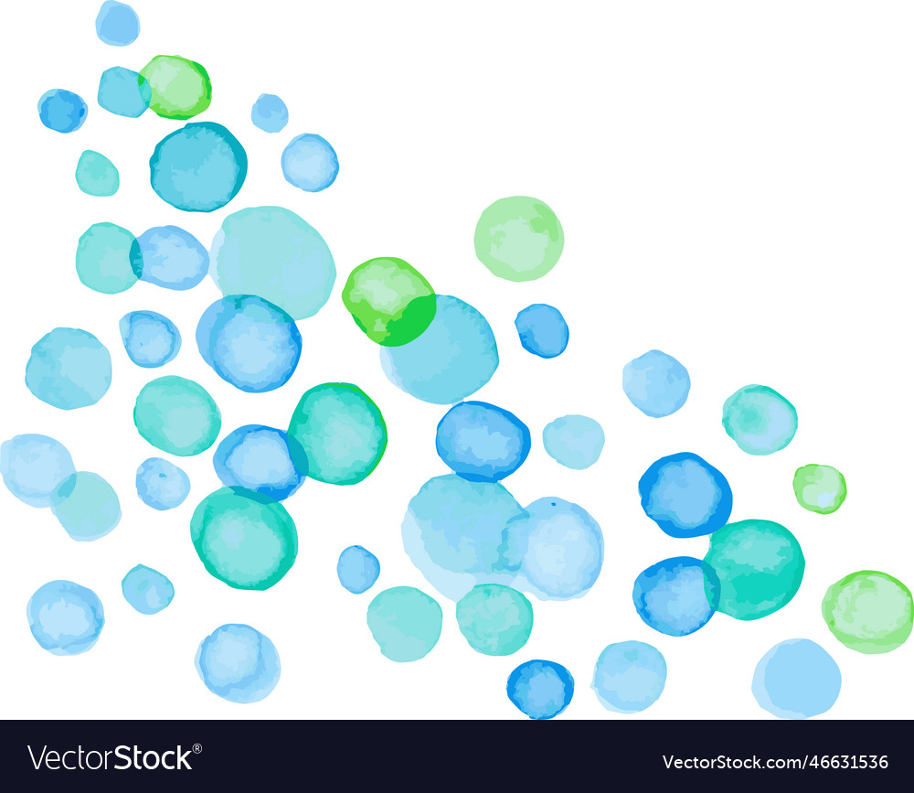 Blue watercolor bubbles Royalty Free Vector Image