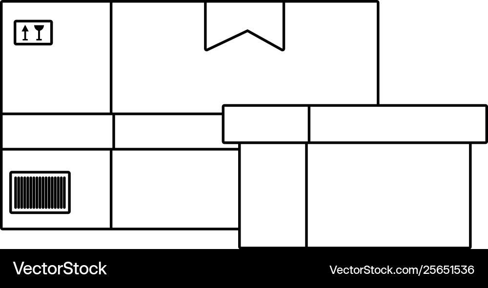 Carton box packing delivery cartoon Royalty Free Vector