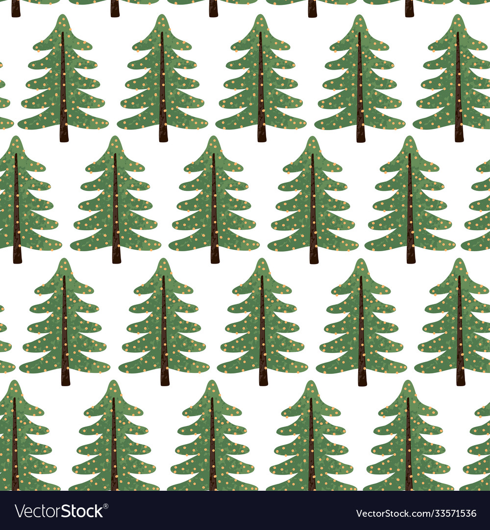 Colorful seamless pattern with christmas tree Vector Image