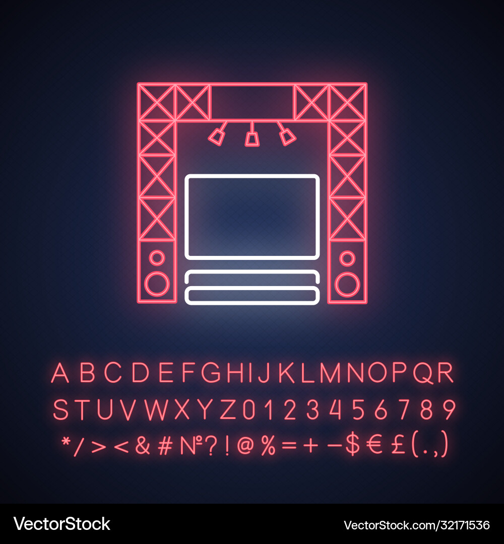 Entertainment center neon light icon Royalty Free Vector