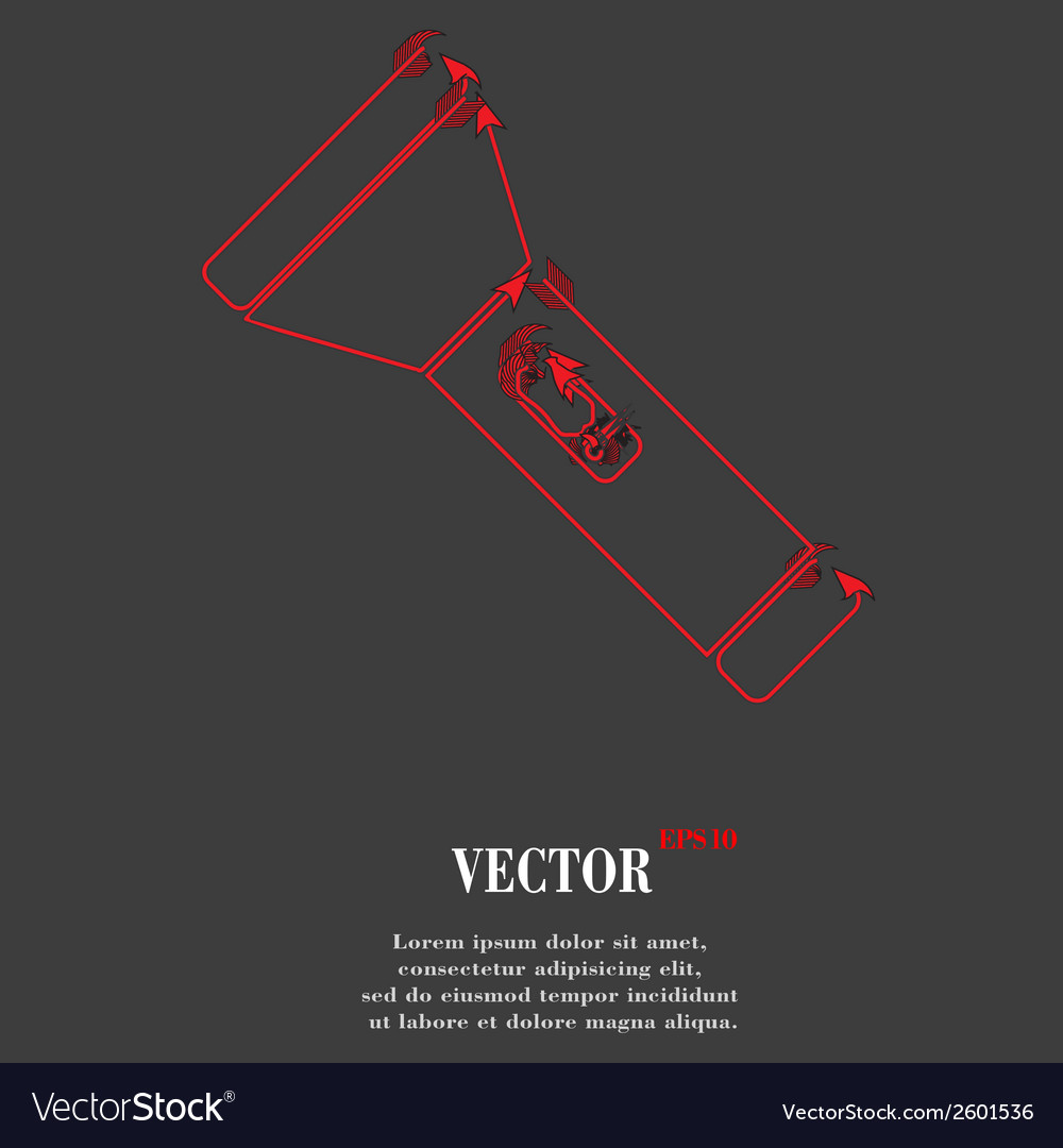 Flashlight flat modern web button and space Vector Image