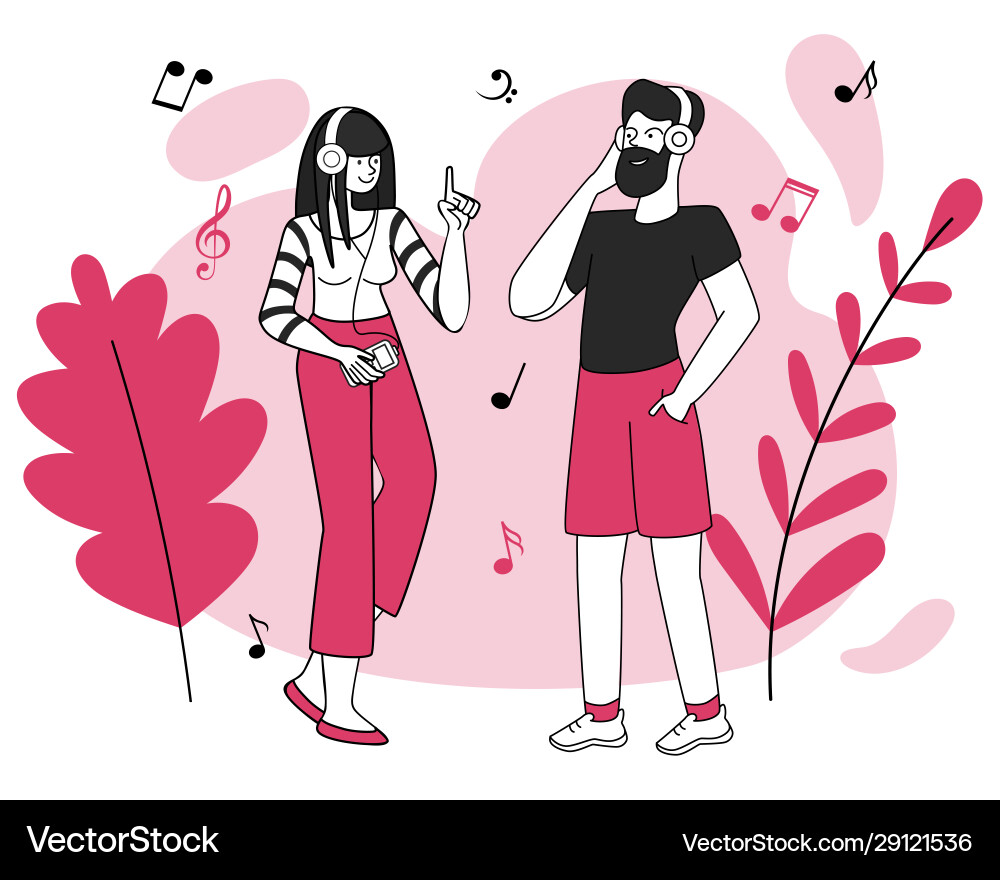 Friends smiling young couple Royalty Free Vector Image