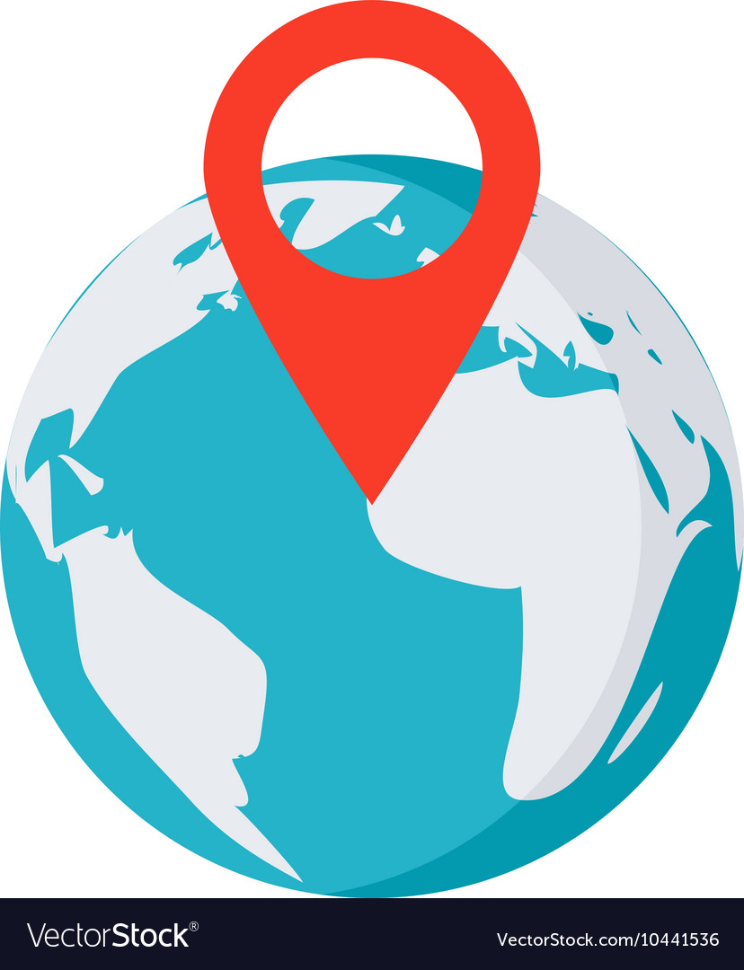 Globe with pointer Royalty Free Vector Image - VectorStock