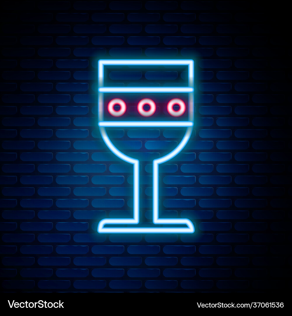 Glowing neon line medieval goblet icon isolated Vector Image