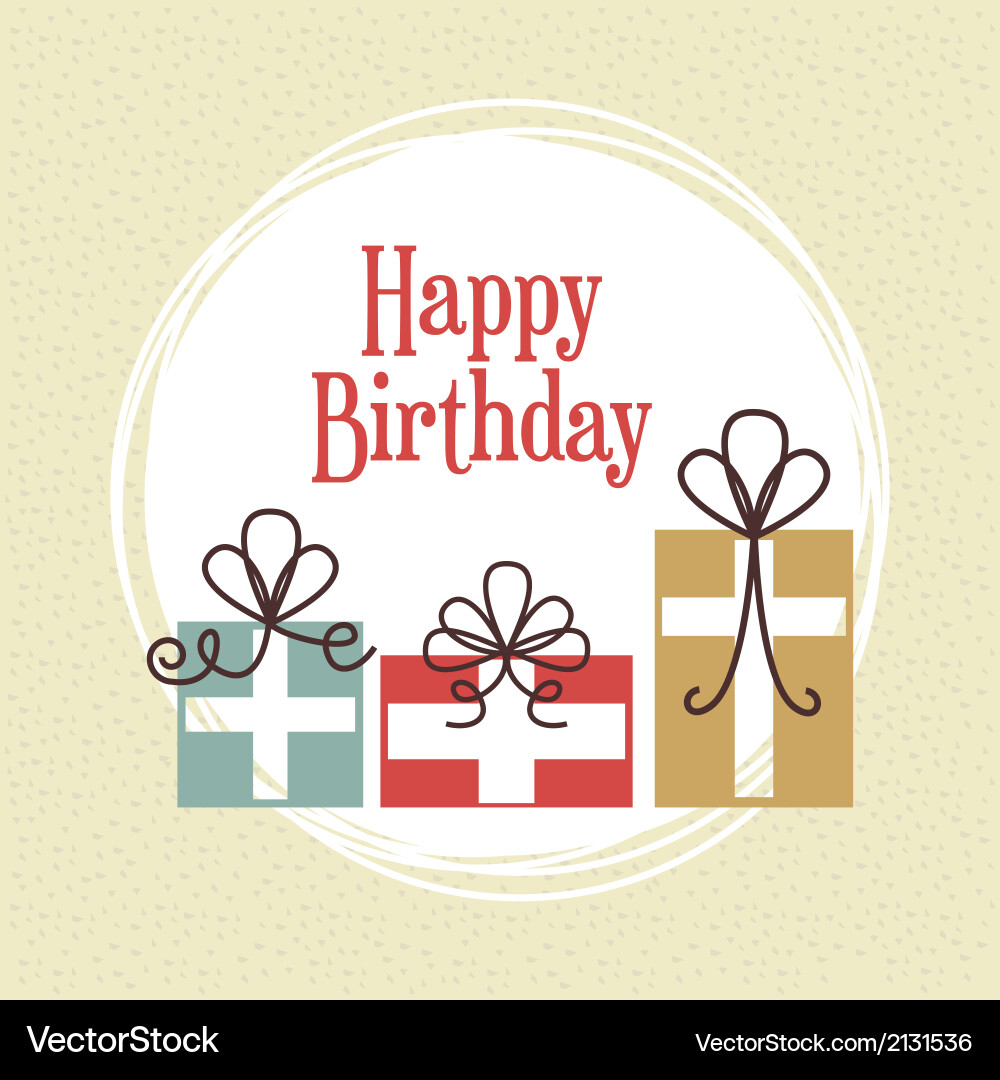 Happy birthday design over cream background Vector Image