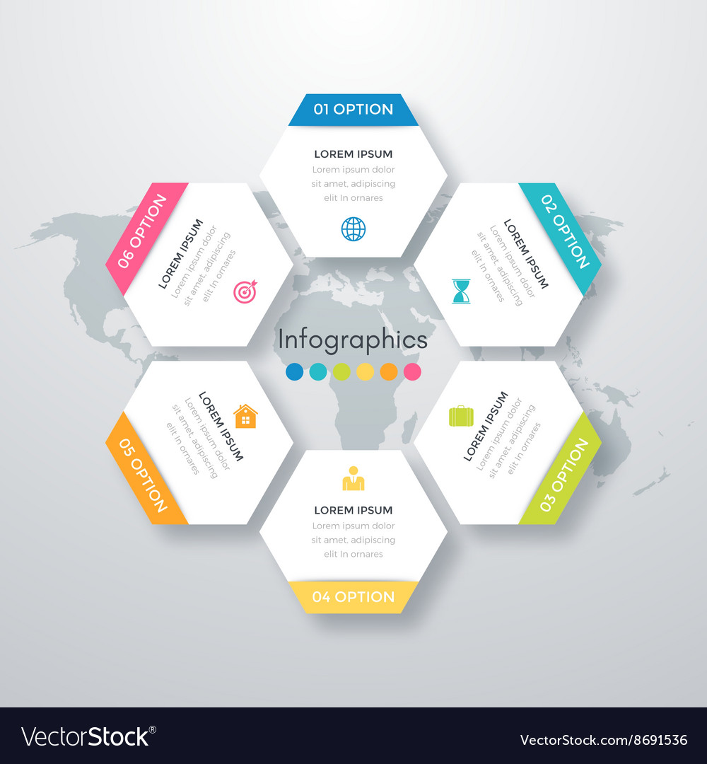 Infographics six options Royalty Free Vector Image