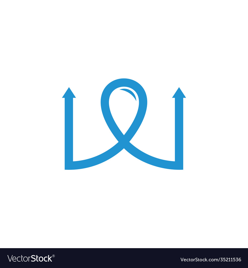 Letter w loop arrow logo Royalty Free Vector Image