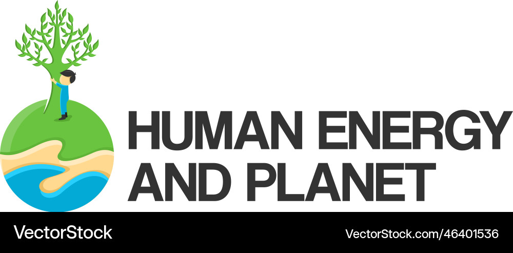 Modern human energy planet people tree logo design