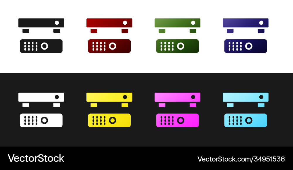 Set multimedia and tv box receiver and player Vector Image