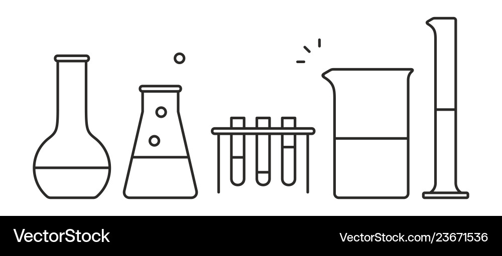 Set of laboratory glassware Royalty Free Vector Image