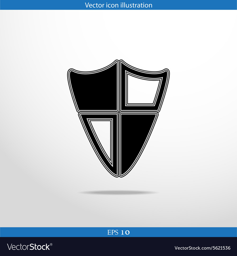 Shield web flat icon Royalty Free Vector Image