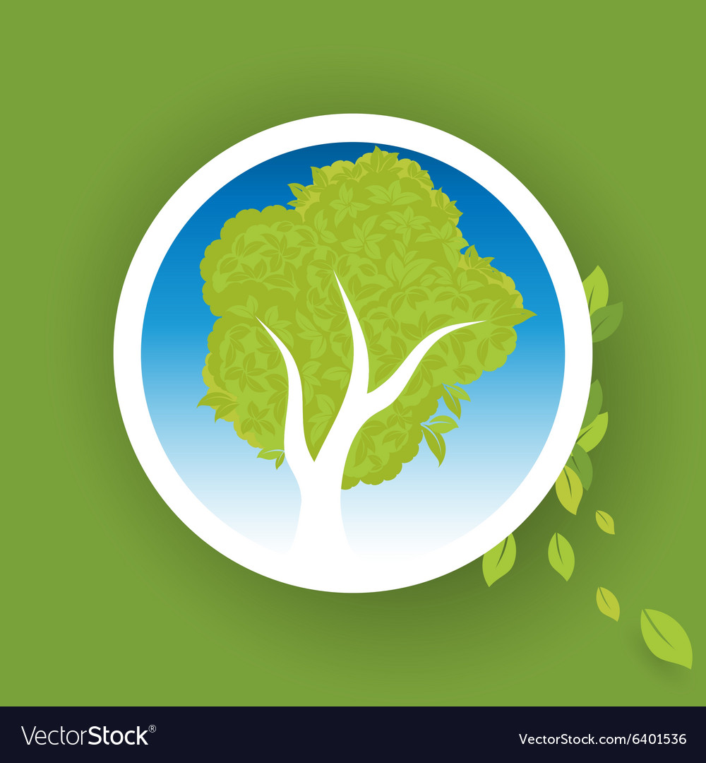 Tree in circle Royalty Free Vector Image - VectorStock