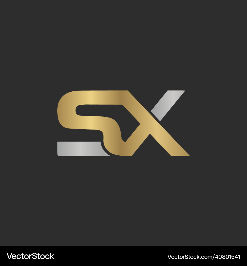 Alphabet initials logo xs sx x and s Royalty Free Vector
