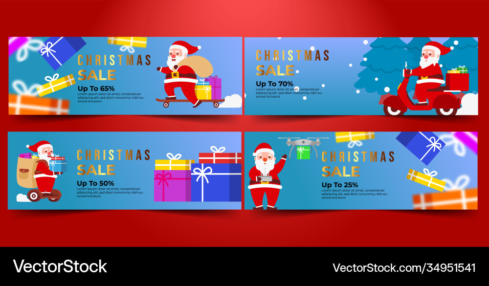Christmas banner sale bundle with blue background Vector Image