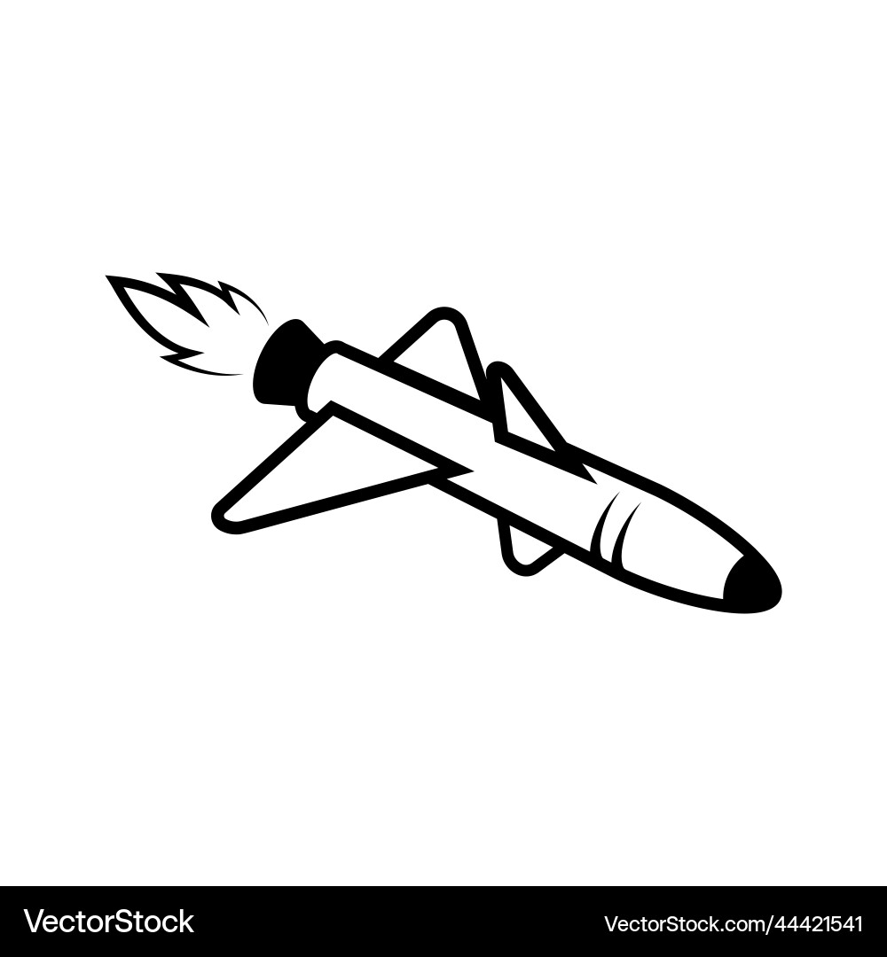 Cruise missile logo design reactive Royalty Free Vector