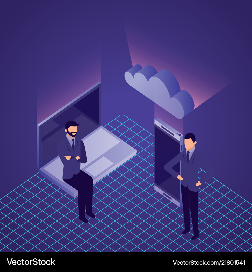 Data network businessman Royalty Free Vector Image
