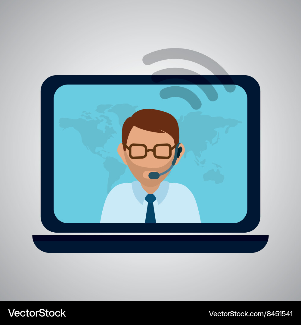 Design of call center editable Royalty Free Vector Image