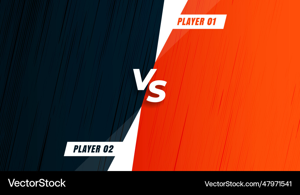 Duel combat versus vs banner for team fight Vector Image