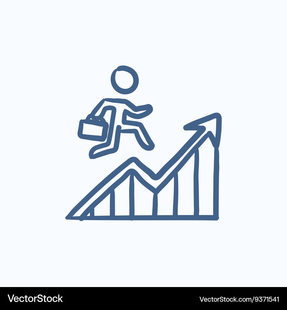Financial recovery sketch icon Royalty Free Vector Image