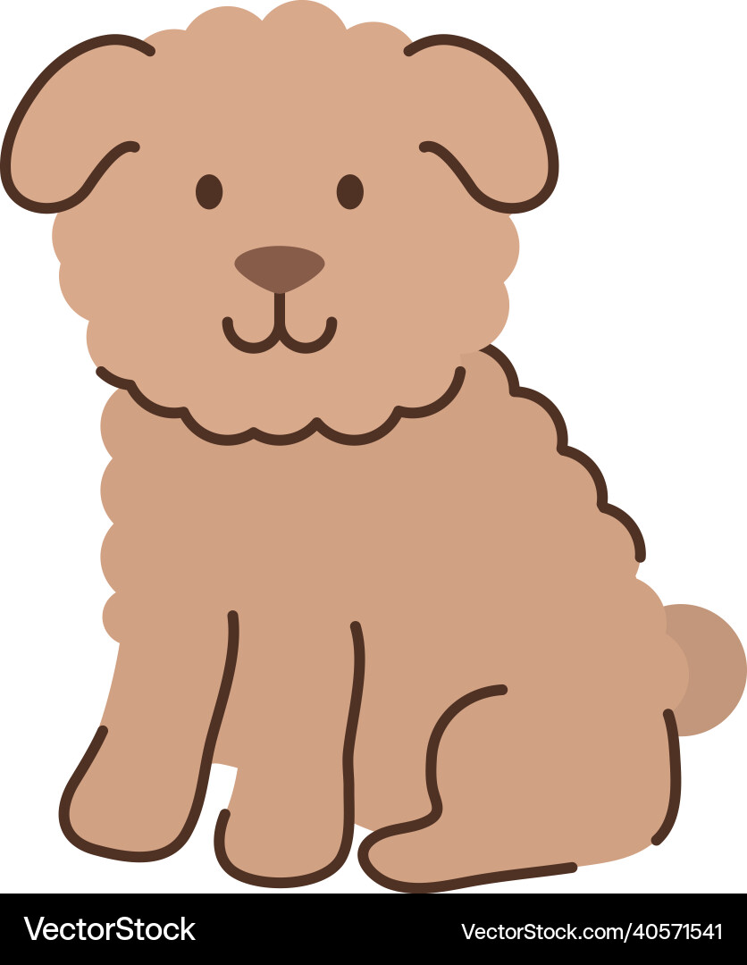 Fluffy little dog cute Royalty Free Vector Image
