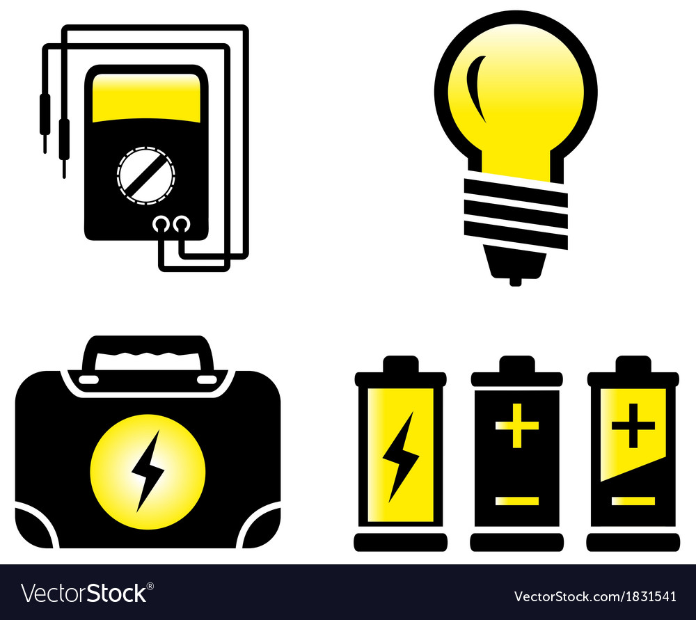 Glossy electrical objects Royalty Free Vector Image