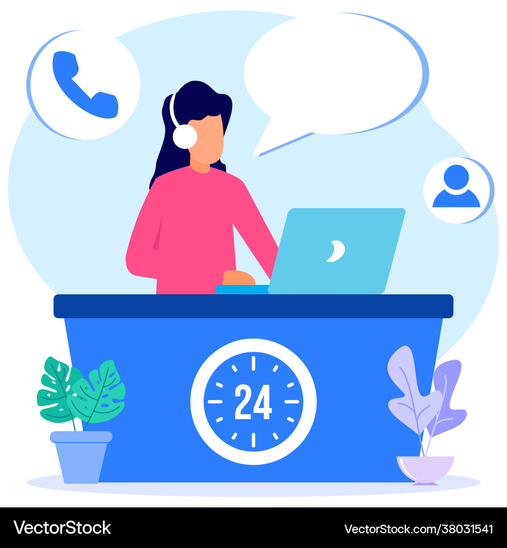 Graphic cartoon character customer services Vector Image