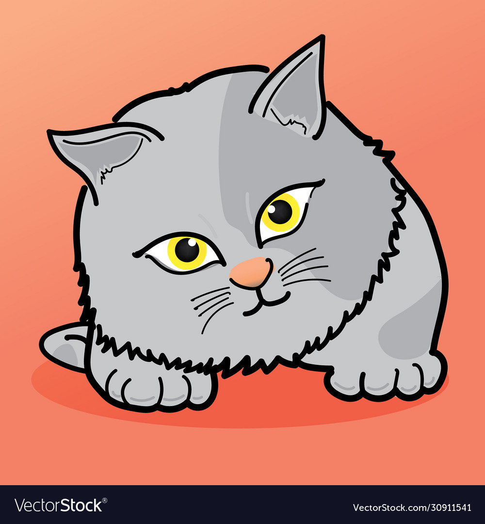 Gray cat clipart Royalty Free Vector Image - VectorStock
