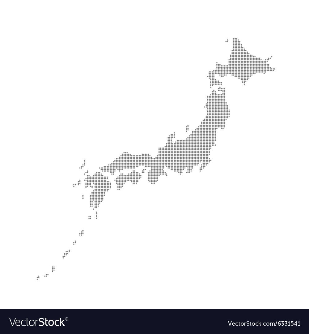 Grey map japan in dots Royalty Free Vector Image