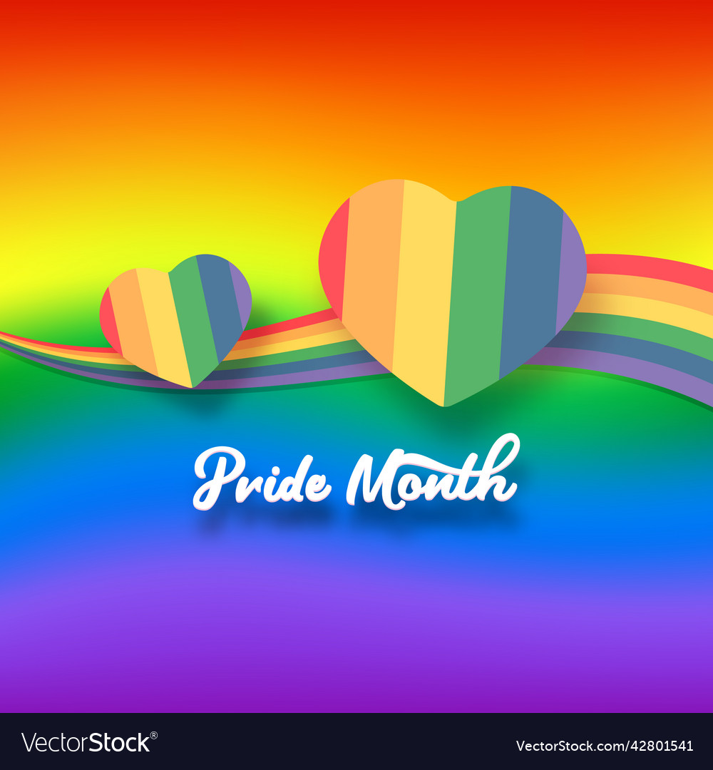 Happy pride month banner with heart Royalty Free Vector