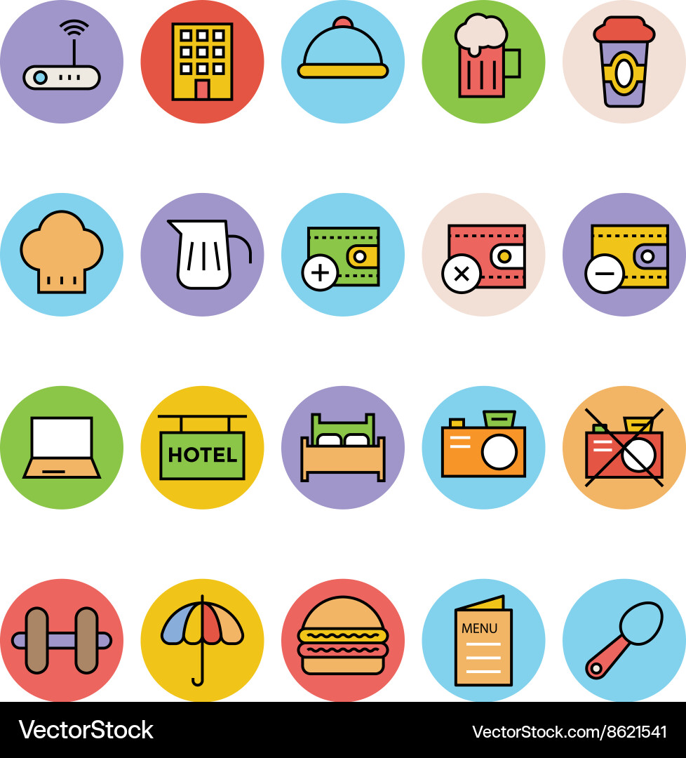 Hotel and restaurant icons 5 Royalty Free Vector Image