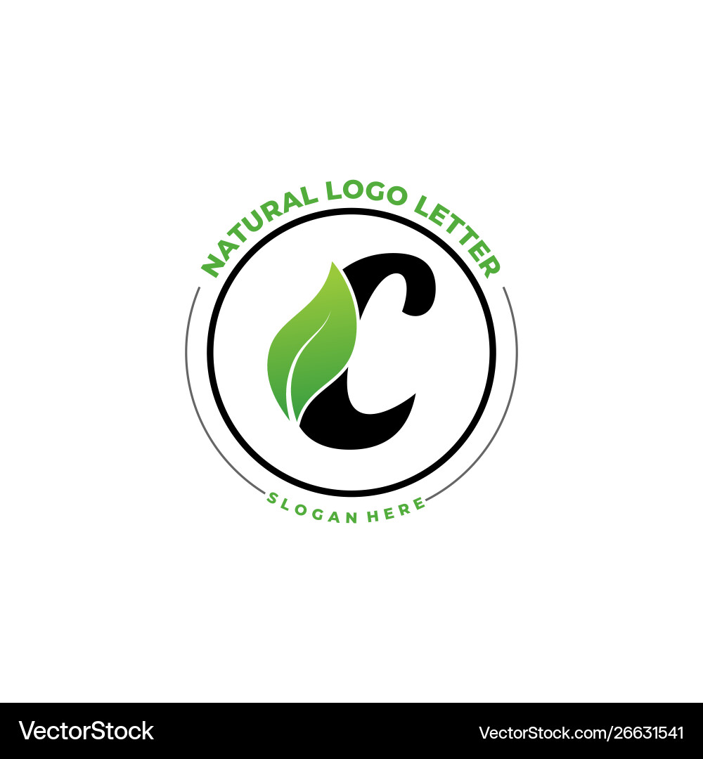 Letter c with leaf logo green leaf logo icon Vector Image