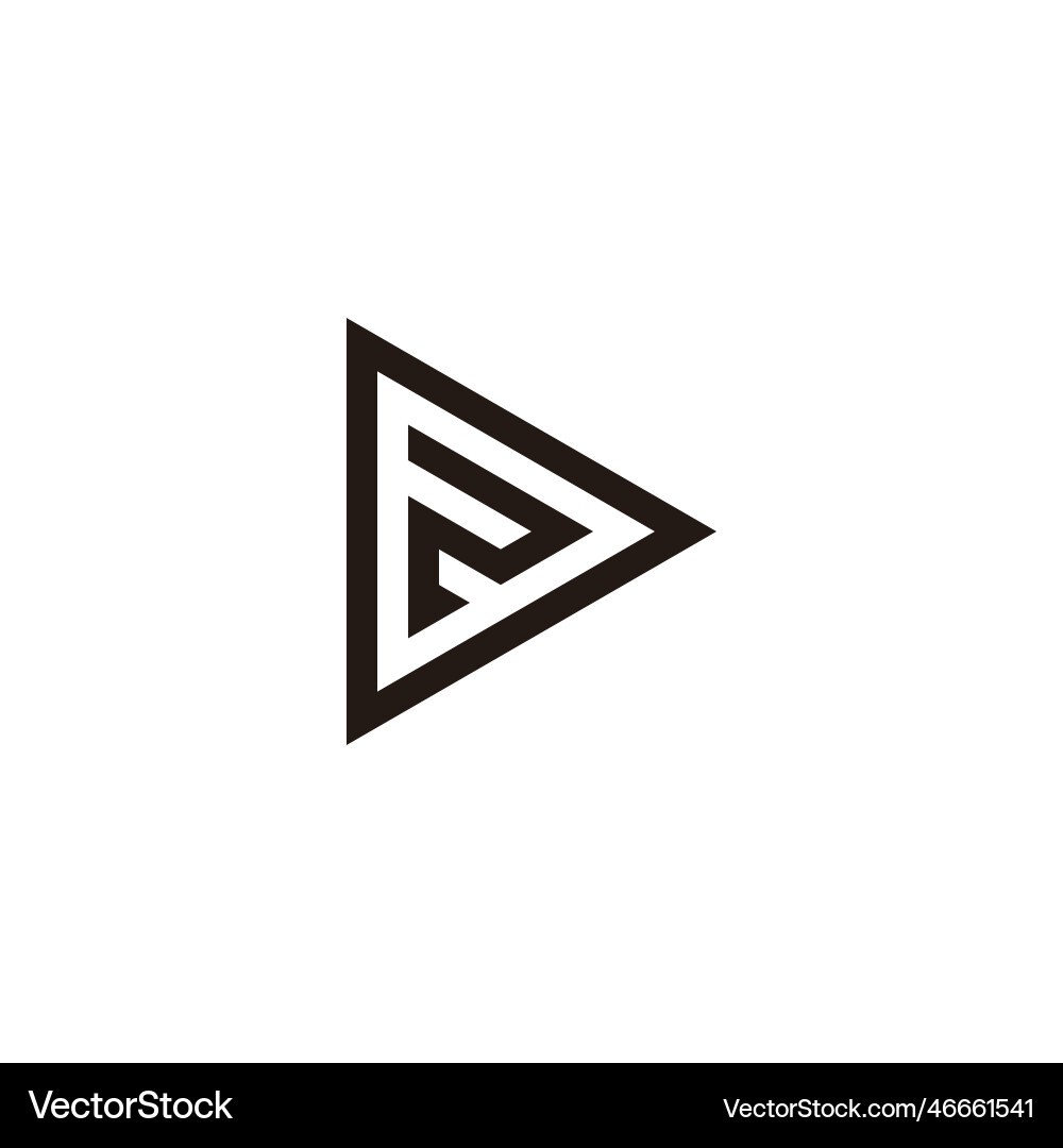 Letter n in d triangle geometric symbol simple Vector Image