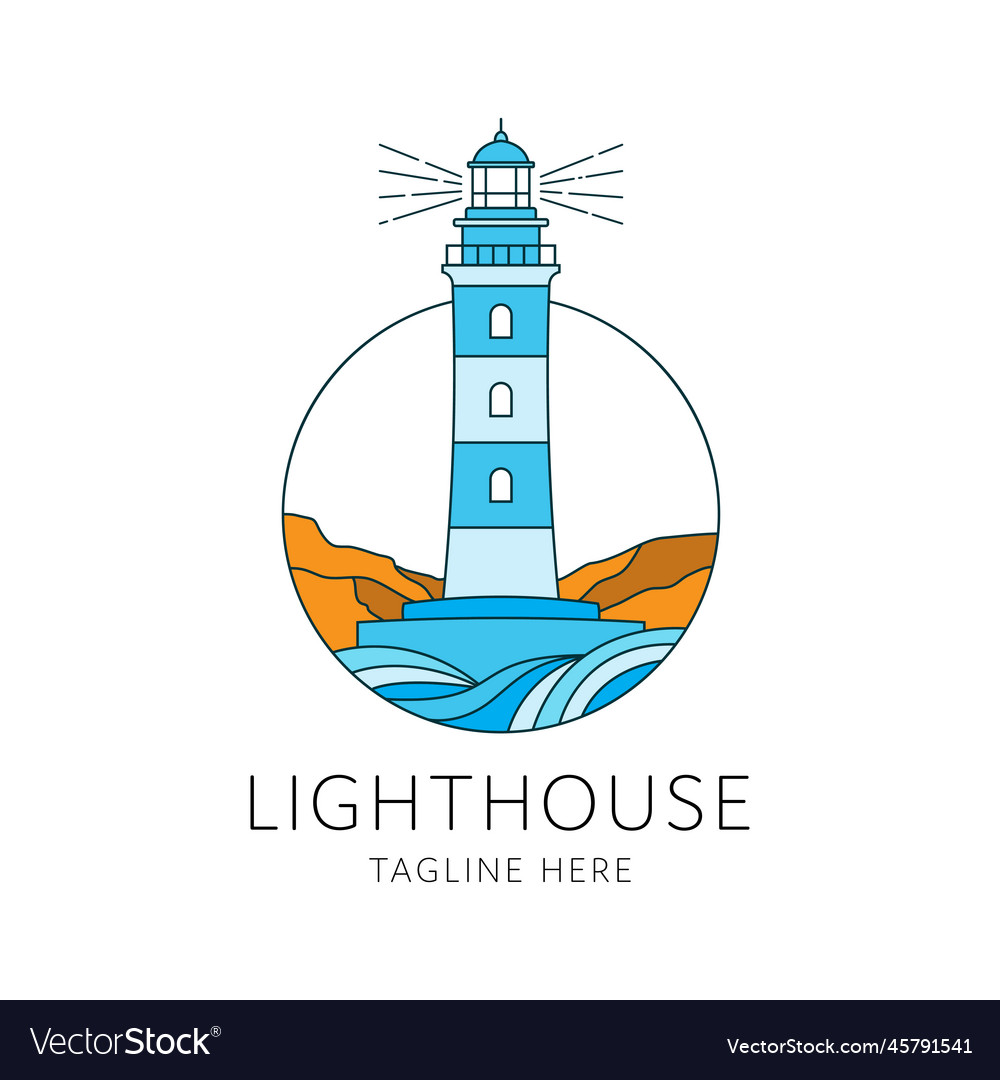Lighthouse logo Royalty Free Vector Image - VectorStock