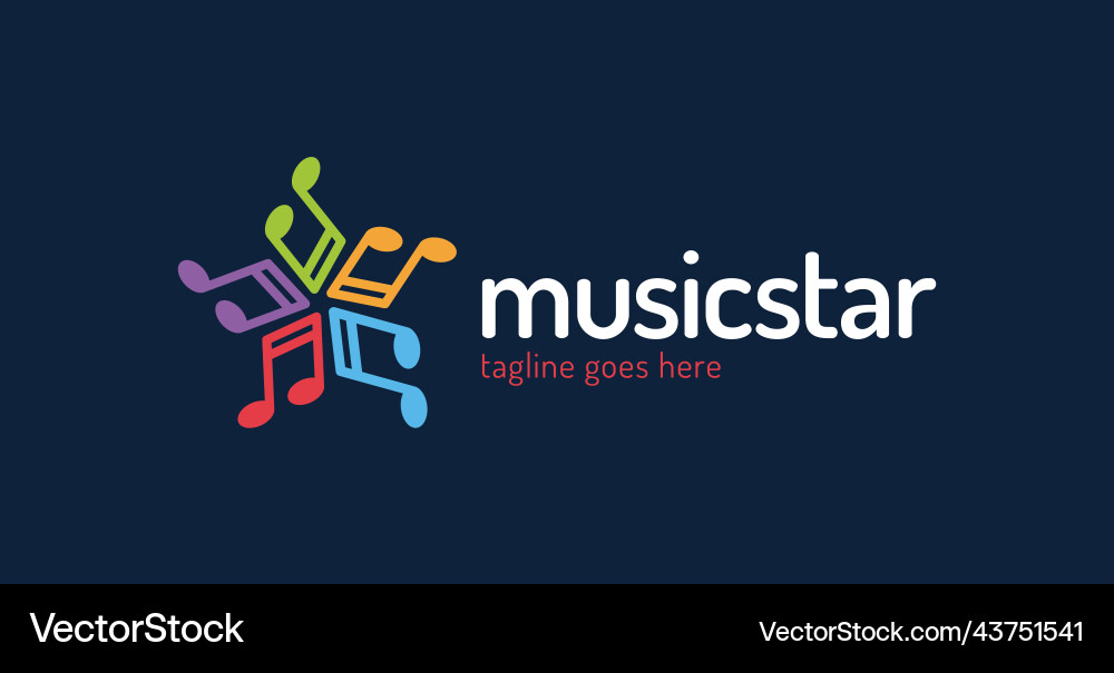 Music star logo design template star Royalty Free Vector