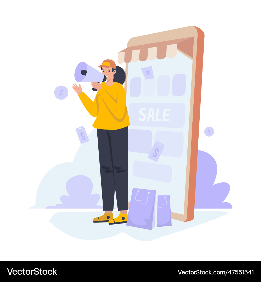 Online store sale offer Royalty Free Vector Image