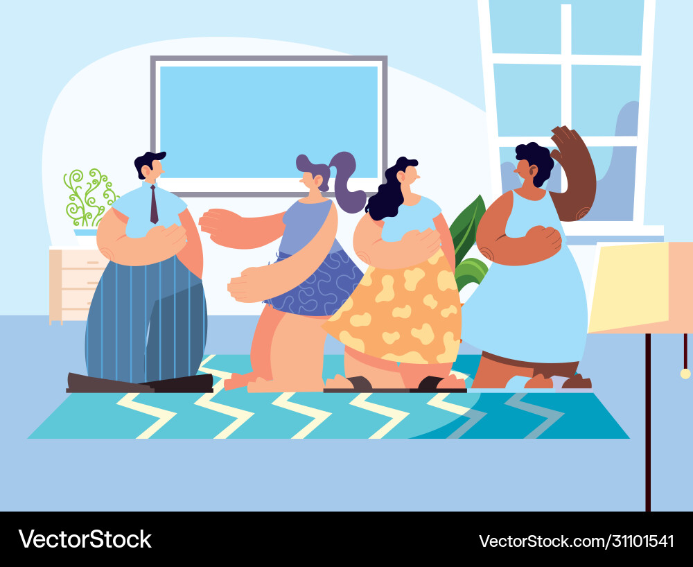 People gathered together sharing at home Vector Image