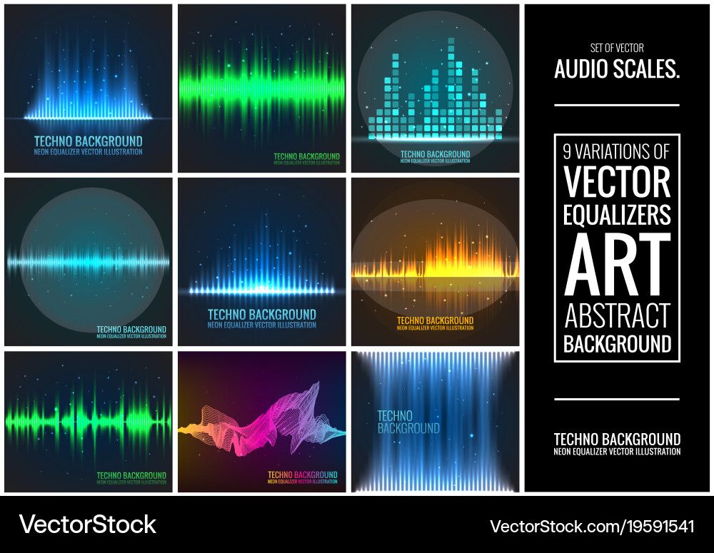 Set of audio scales Royalty Free Vector Image - VectorStock