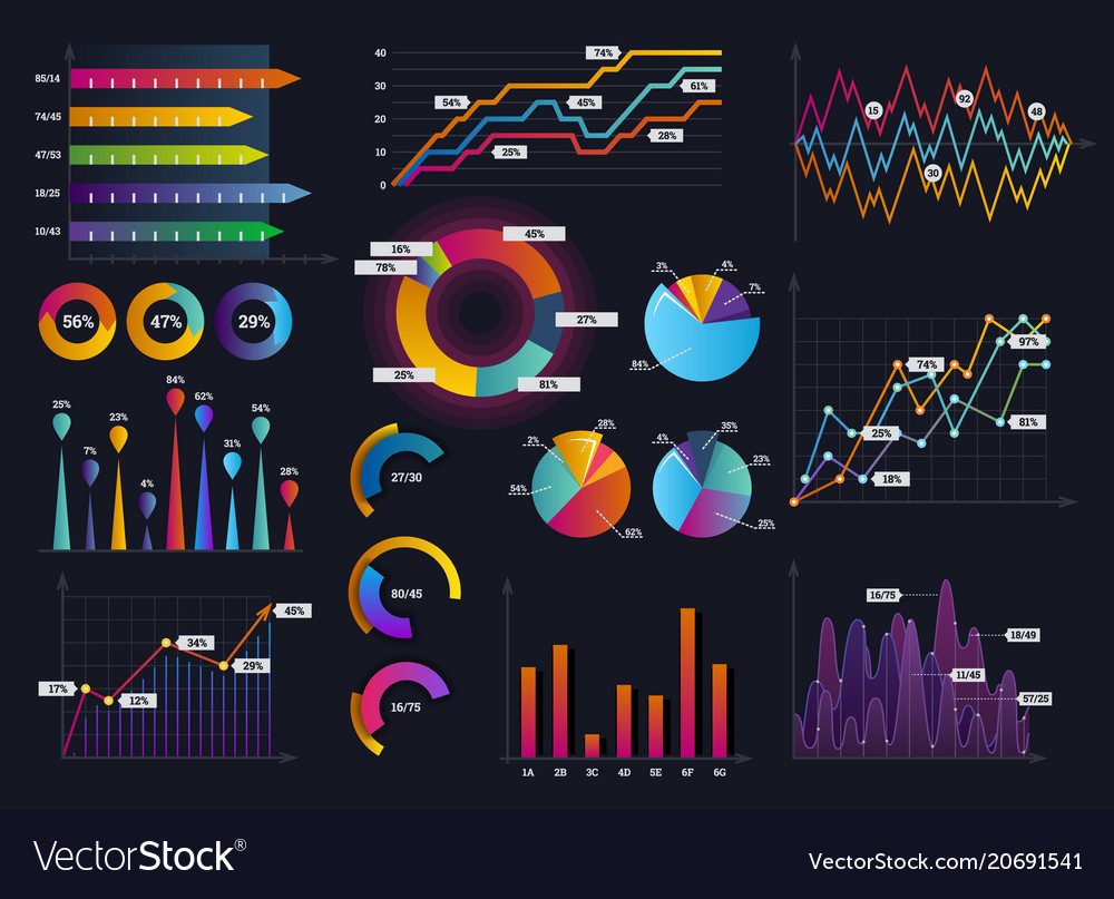 Technology graphics and diagram with options Vector Image
