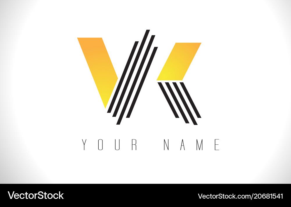 Vk black lines letter logo creative line letters Vector Image