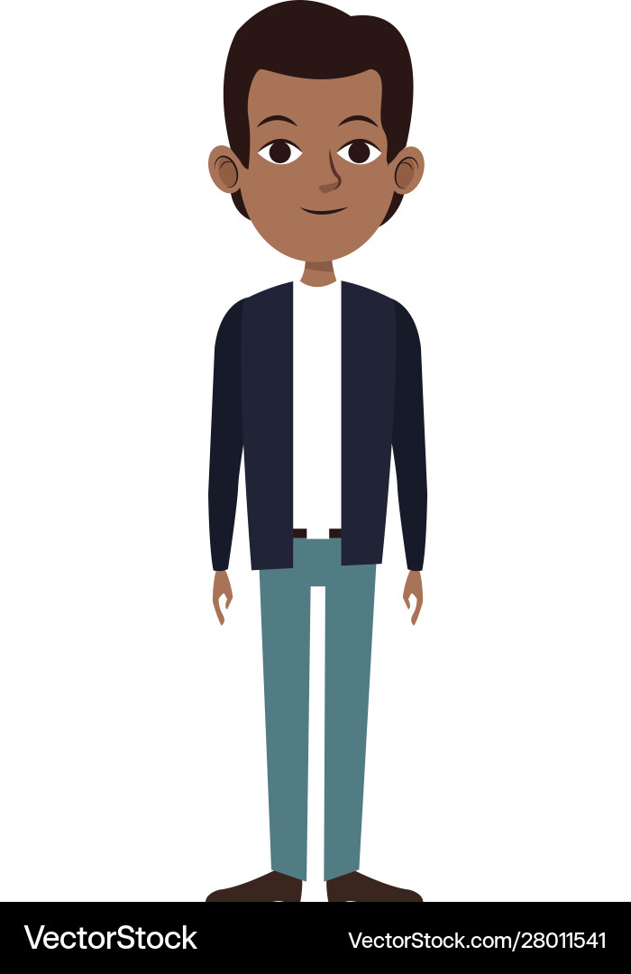 Young afro man standing icon colorful design Vector Image